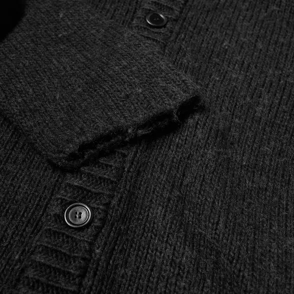 Our Legacy Big Cardigan In Shadow Black Funky Acrylic - 50% Off